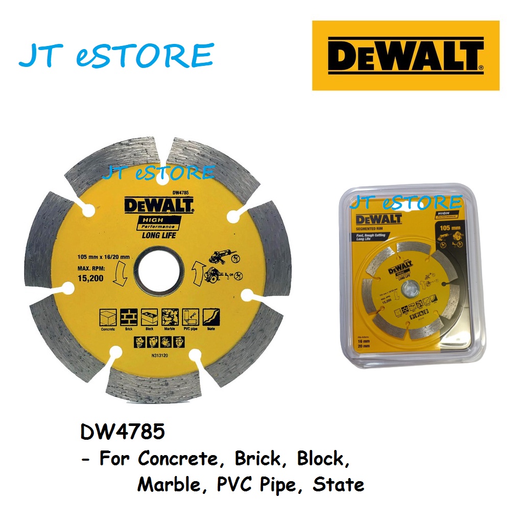 [JT eSTORE] DEWALT 4" Segmented Rim Cutting Disc For Concrete. Block ...