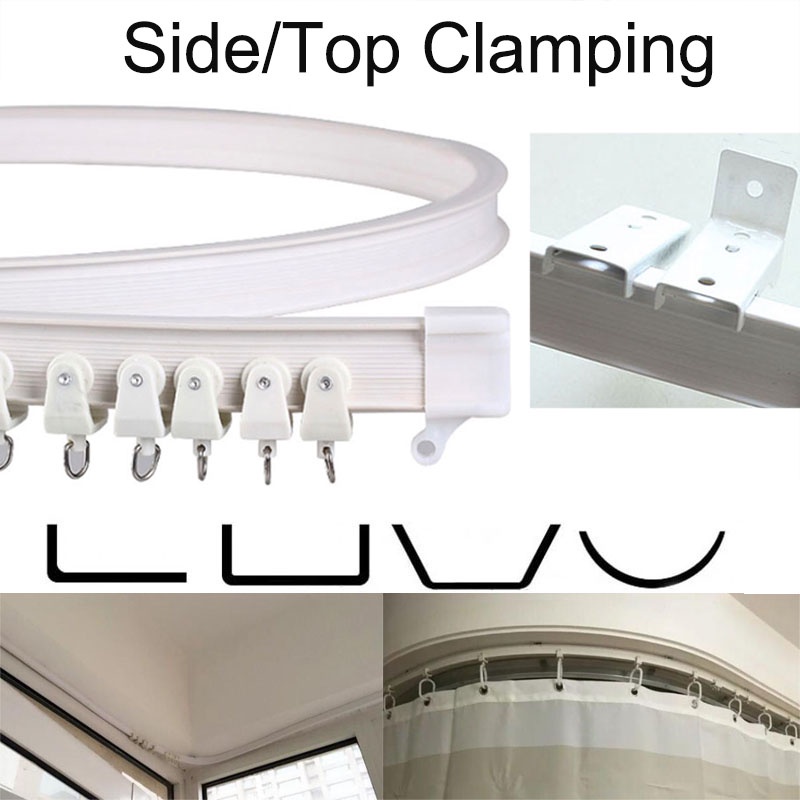2M Windows Curtain Track Rod Rail Plastic Flexible Ceiling Mounted ...
