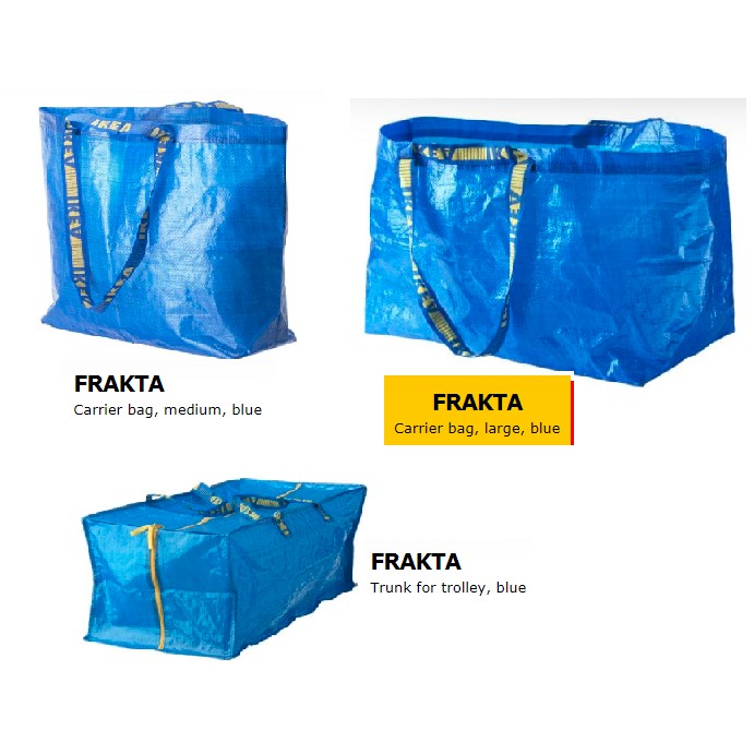 ⚡READY STOCK⚡ Ikea original FRAKTA Carrier bag LARGE, MEDIUM, TROLLEY ...