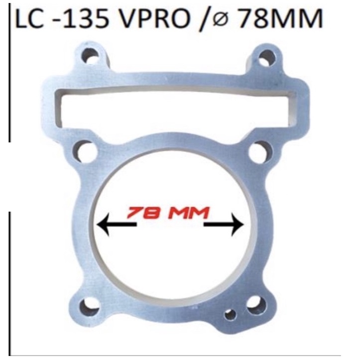 GASKET BLOCK ALLOY SPACER BLOCK 135LC Y15 LUBANG DALAM VPRO Yamaha ...