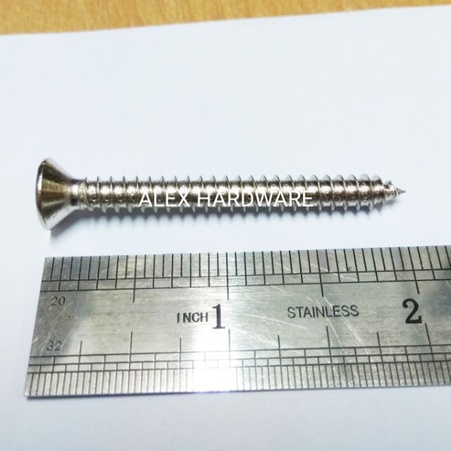 (#12 x 2") (50pcs) Flat Head Tapping Screw; Skru kepala leper (code94 ...