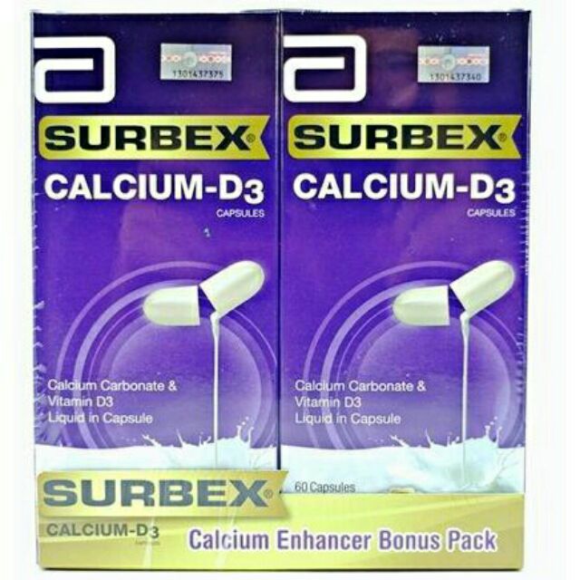 Abbott Surbex Calcium D3 Capsules 2*60's | Shopee Malaysia
