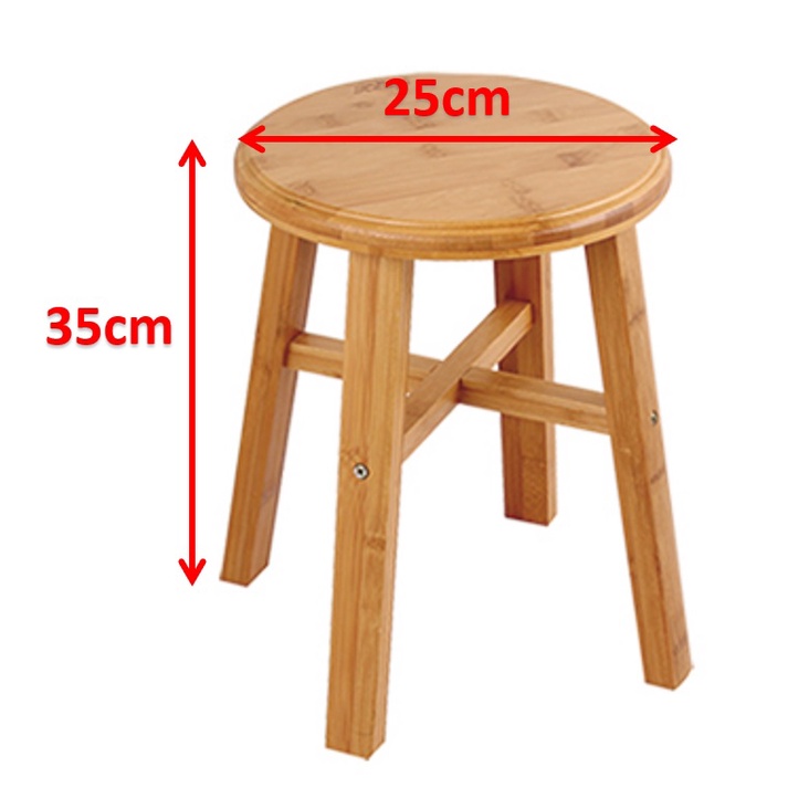 Strong Square Round Bamboo Wooden Stool multi Sizes Vintage/Bangku Kayu ...