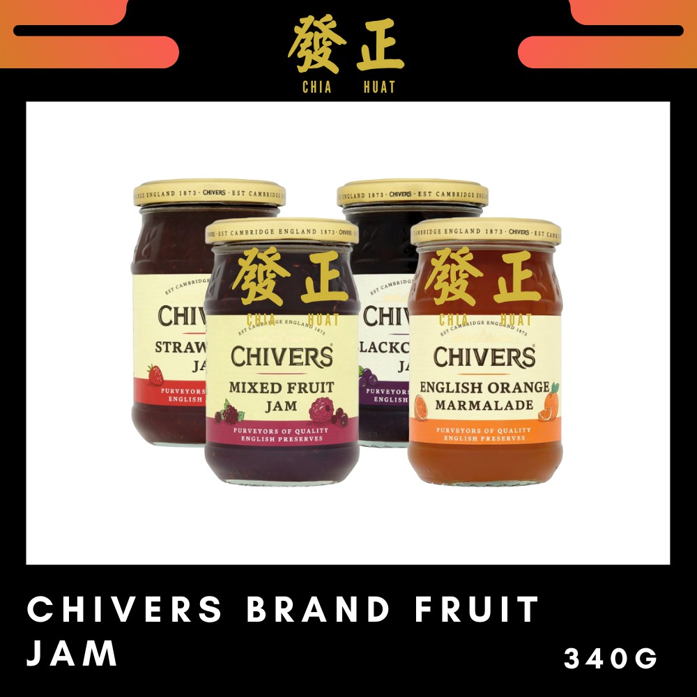 Chivers Fruit Jam 340g ( Strawberry / Blackcurrant / Orange Marmalade ...