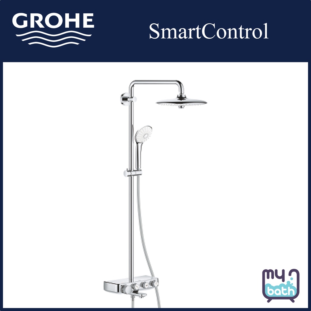 Grohe 26608000 Euphoria SmartControl 260 Exposed 3-Way Thermostatic ...