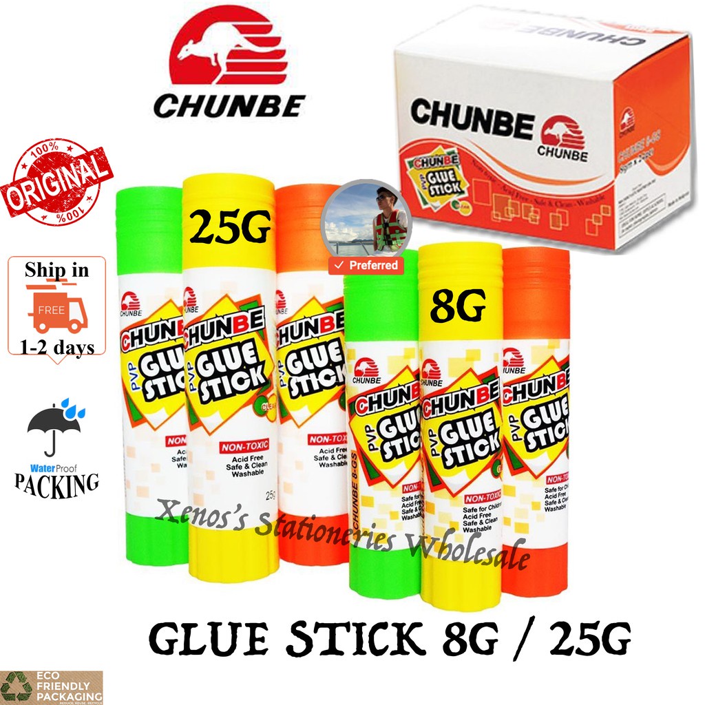 CHUNBE GLUE STICK 8G / CHUNBE GLUE STICK 25G (CLEAR) 8-GS / 25-GS ...