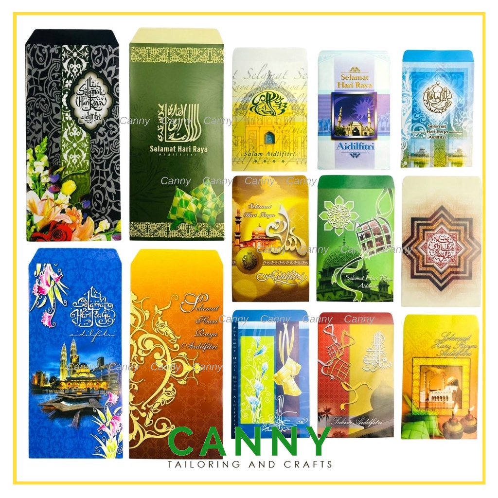 [HARI RAYA ] 50 PCS SAMPUL DUIT RAYA PELBAGAI CORAK / SAMPUL RAYA SAIZ ...