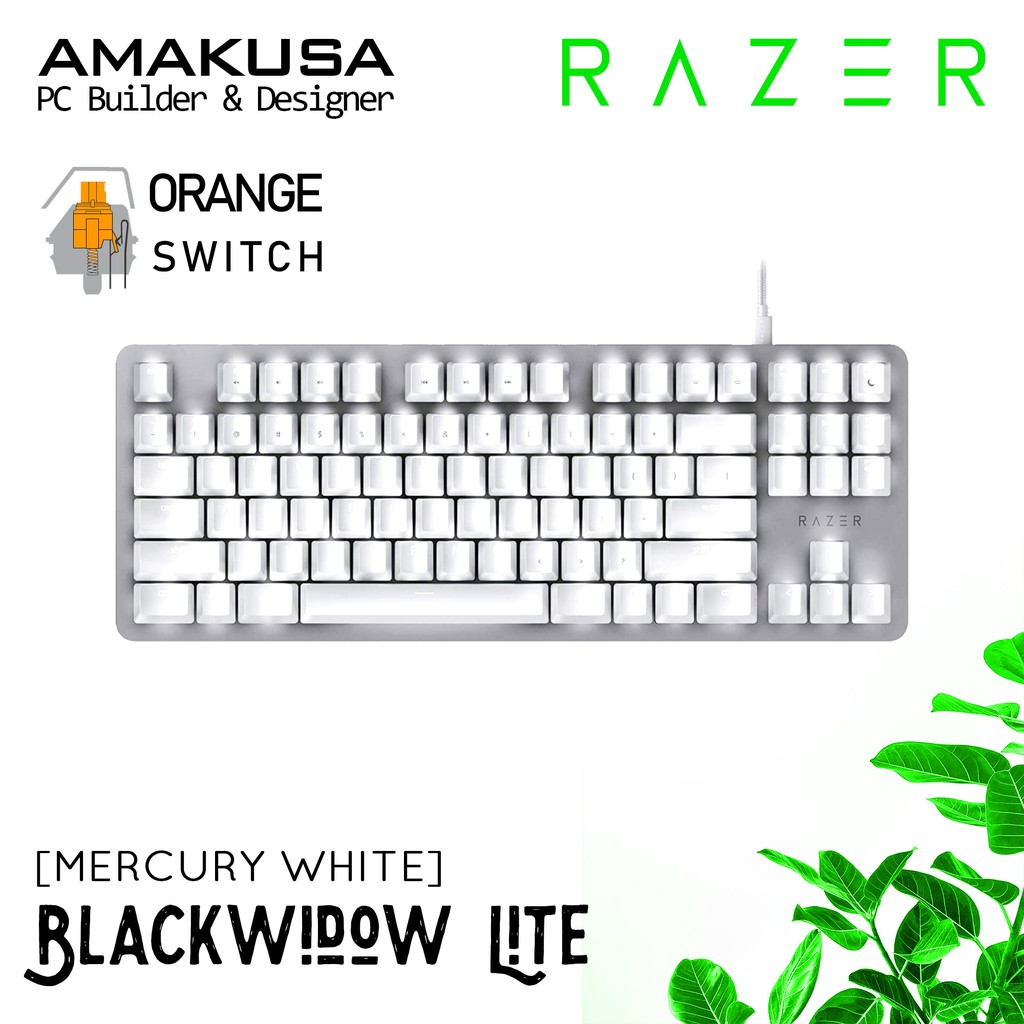 Razer Blackwidow Lite Mercury White Mechanical Gaming Keyboard White ...