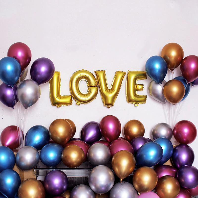 JMI 10pcs 12 Inch Metallic Balloon Chrome Balloon Birthday Wedding ...