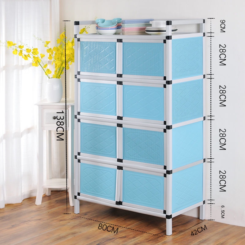 aluminum alloy simple kitchen cabinet storage cabinet stove balcony ...