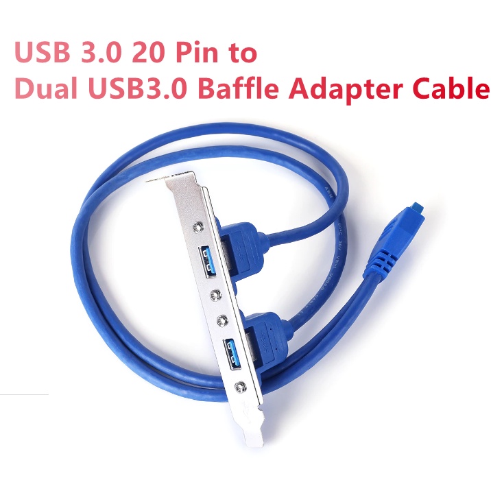 Motherboard USB 3.0 20 Pin to Dual USB3.0 Baffle Adapter Cable USB 3.0 ...