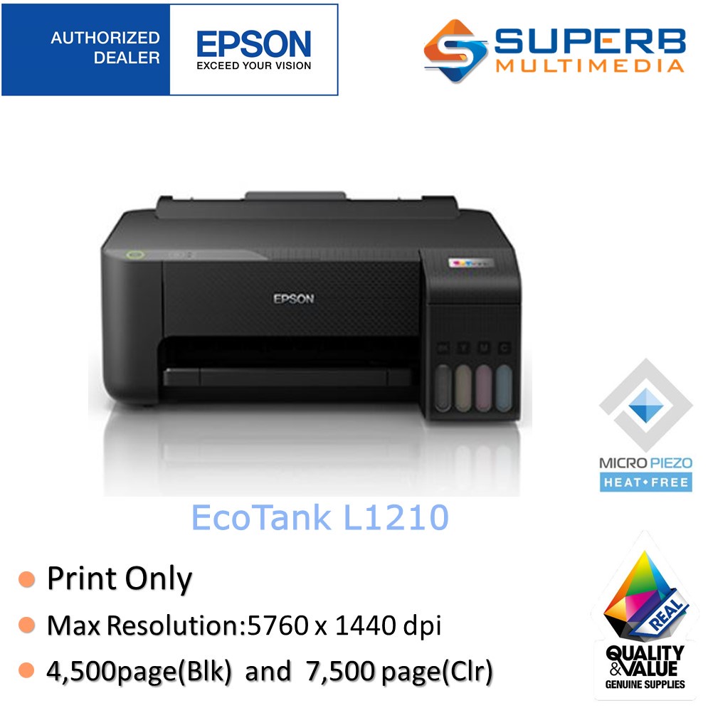 Epson EcoTank L1210 Ink Tank Printer [Print Only] | Shopee Malaysia