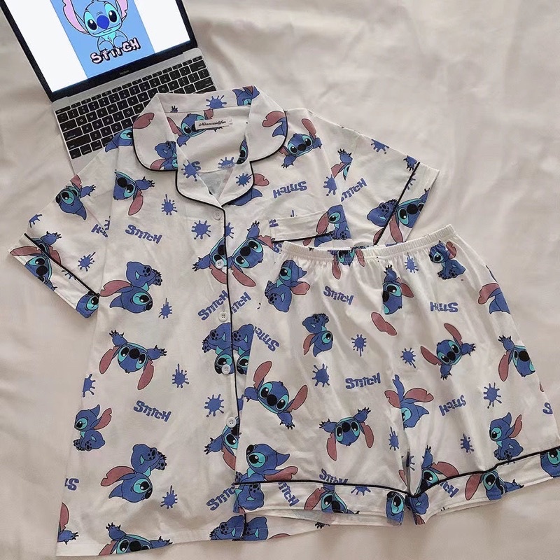 Cratoon Stitch‘s 2Pcs Same Pajamas 【史迪奇卡通睡衣套装】 | Shopee Malaysia