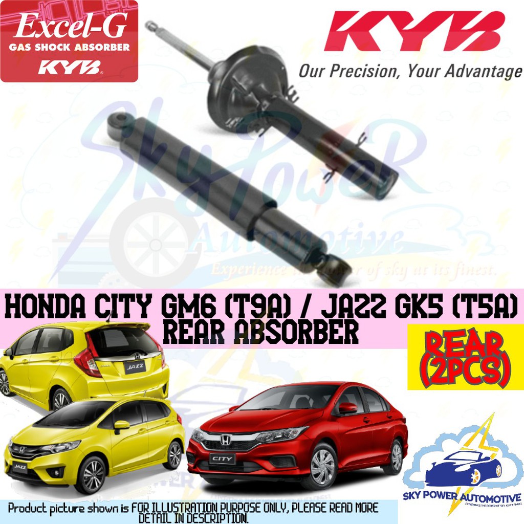 HONDA CITY GM6 (T9A) / JAZZ GK5 (T5A) KAYABA (KYB) EXCEL-G GAS SHOCK ABSORBER (REAR 2PCS ...