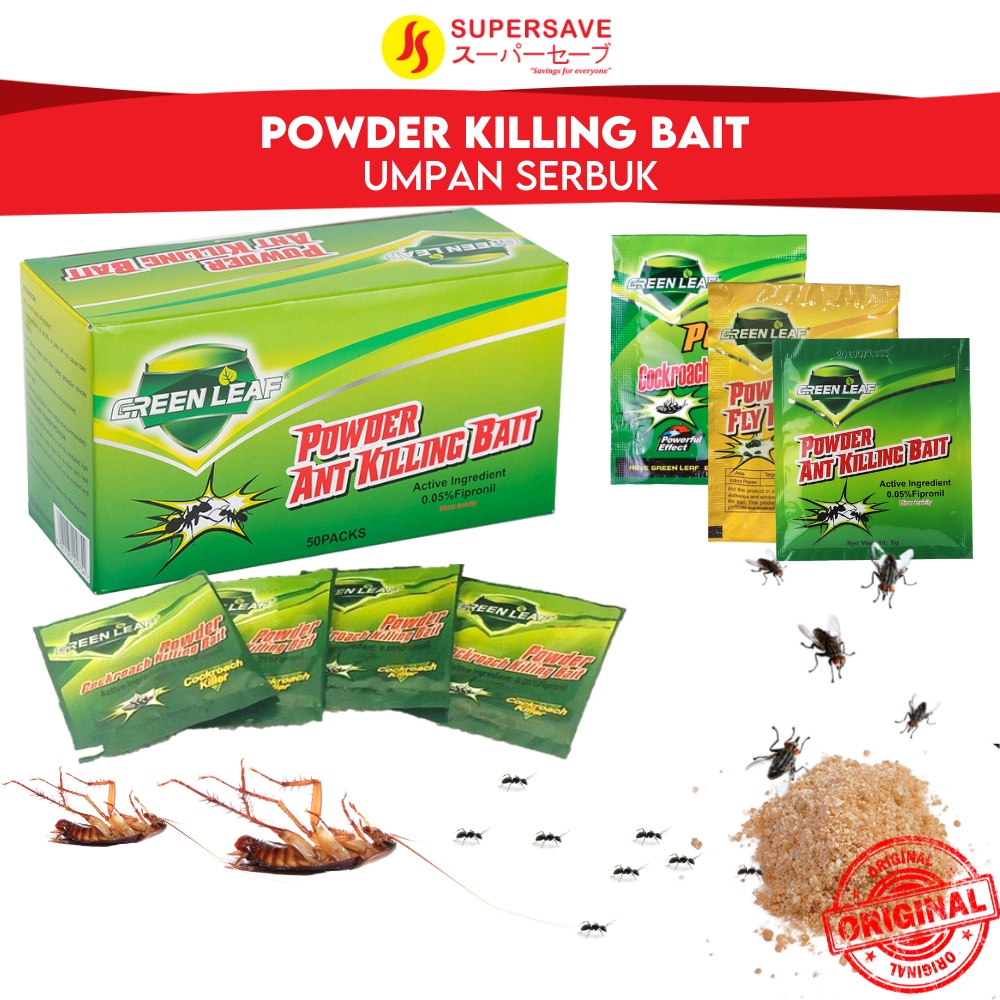 SUPERSAVE Green Leaf Powder Fly Ant Cockroach Killing Bait Umpan Serbuk ...