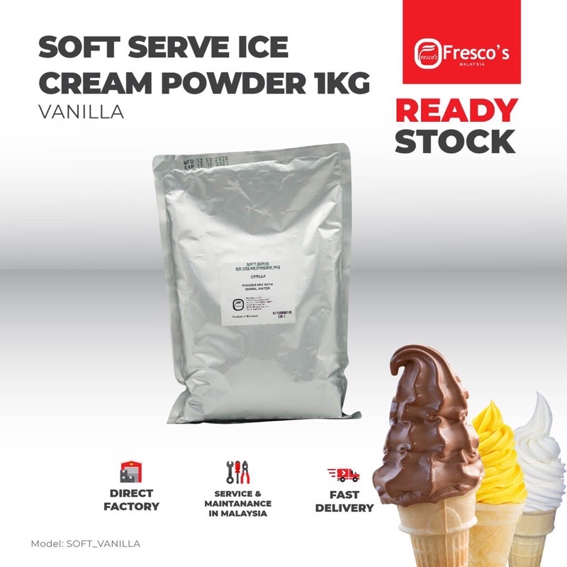 Vanilla Soft Serve Ice Cream Mix Powder 1KG | Shopee Malaysia