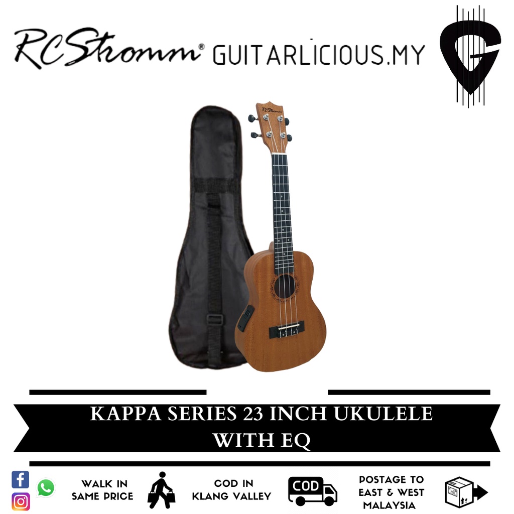 23 inch Concert Ukulele with Pickup EQ Sapele Wood KAPPA RCStromm Gamma ...