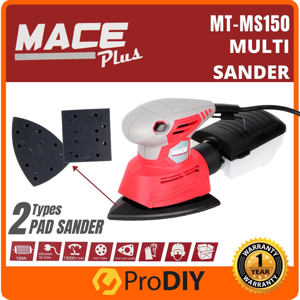 Mace Plus MT-MS150 150W Electric Multi Sander Finishing Sanding Tools ...