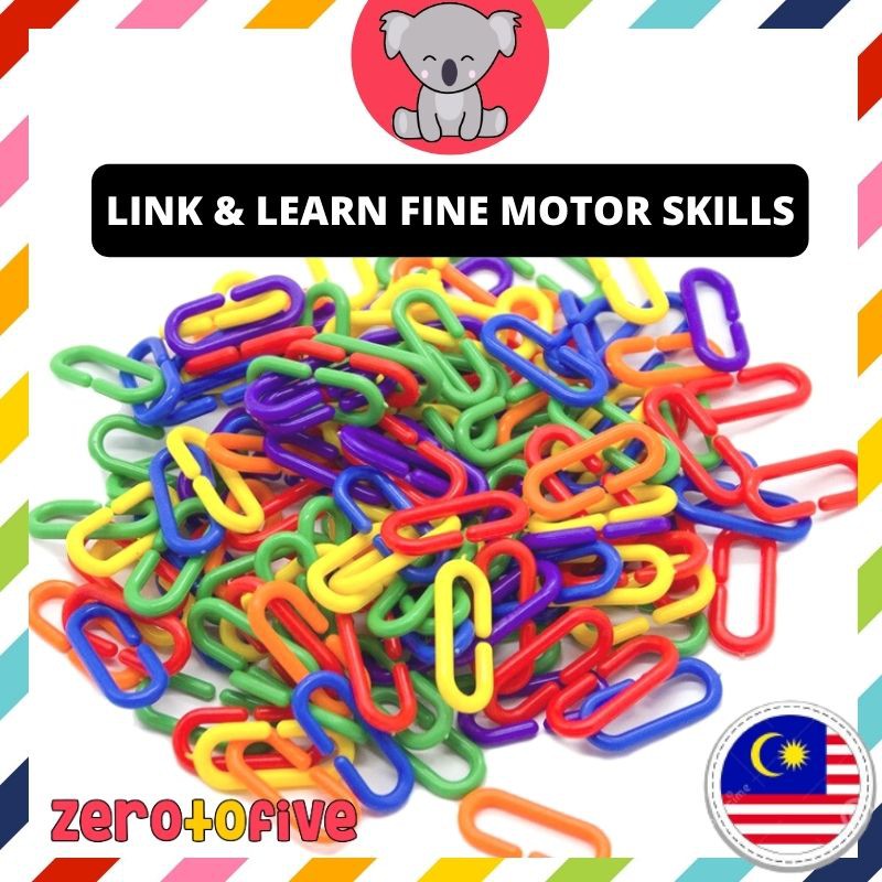 Montessori Toy C Link Chains Plastic Hooks Fine Motor Skills Threading ...