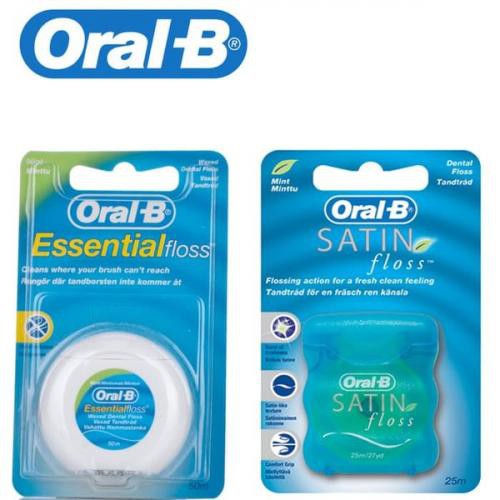 Oral B Oral-B Essential Waxed Dental Mint / Satin Floss - Dental Floss ...