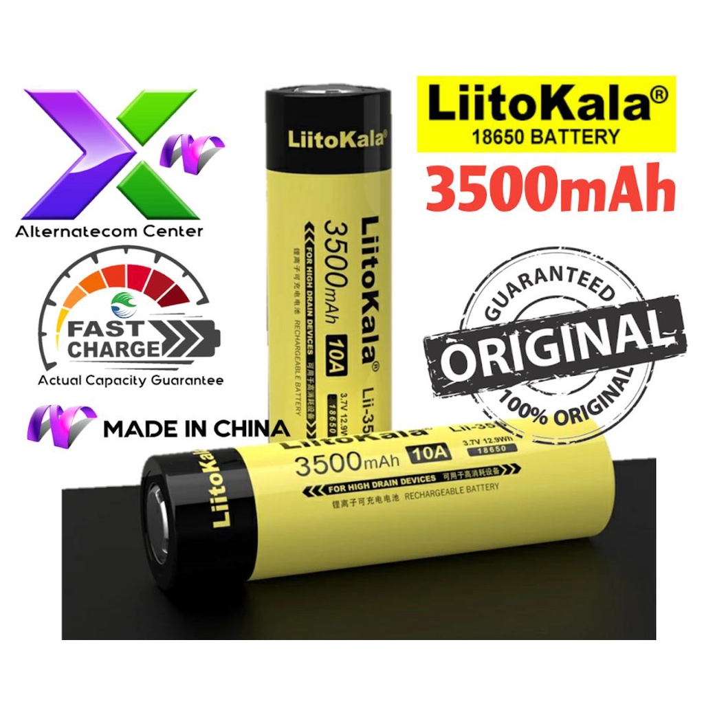 LiitoKala Lii 35S 18650 3.7V 3500mAh Rechargeable Lithium Li Ion ...