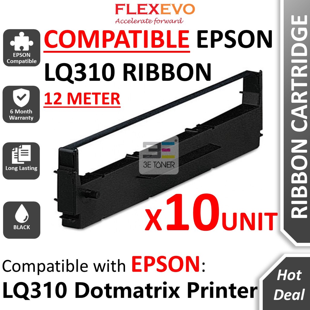 10 Unit Epson LQ310 LQ 310 LQ-310 12 Meter Extra Long Lasting Dot ...