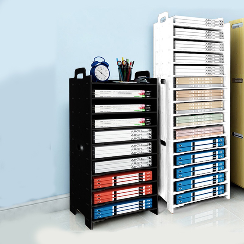 Office tabletop document tray rack paper storage stackable file ...