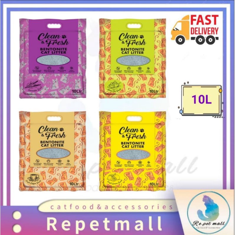 🔥Clean & Fresh🔥 Bentonite Cat Litter 10L 7KG /Hello Clumping Premium ...