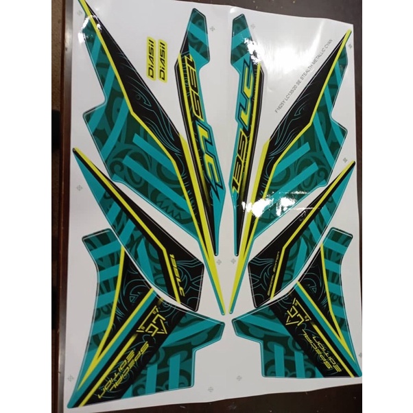 lcv7 Lc135 v7 sticker stripe cover body set Moritaka cyan Biru Merah ...