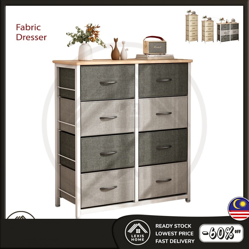 LEXIS Multiple Sizes Bedroom Multi Drawer Fabric Dresser Storage Chest ...