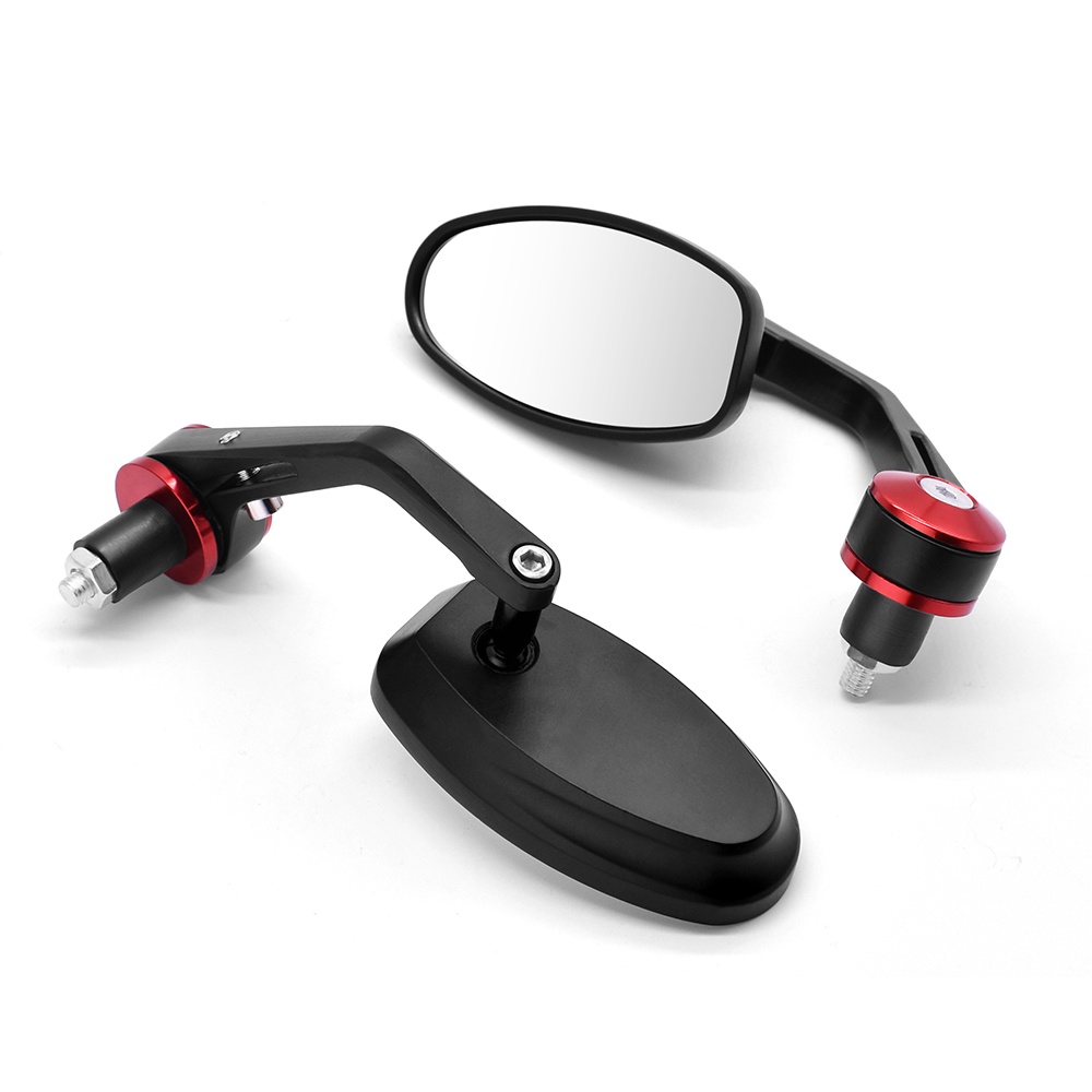 22mm Motorcycle Mirror White Glass Handle Bar End Rearview Side Mirror ...