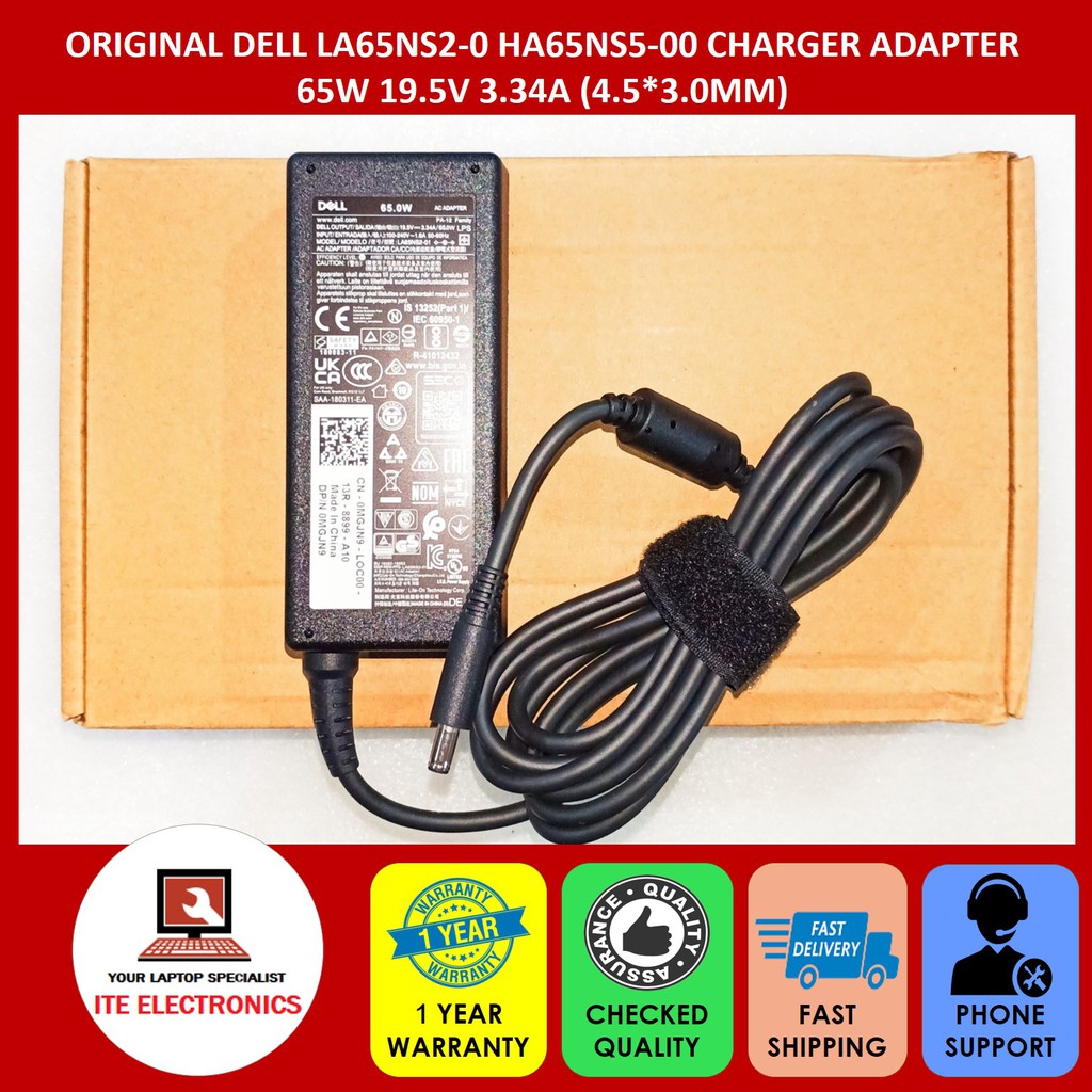 ORIGINAL NEW DELL 65W 19.5V 3.34A 4.5*3.0MM CHARGER ADAPTER LA65NS2-0 ...