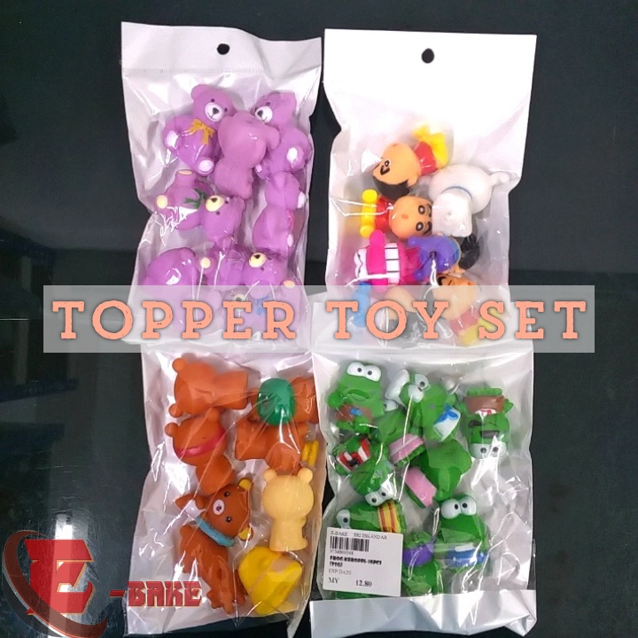 SET MINI TOPPER CAKE TOY| HIASAN KEK | BEAR LAVENDER | RICAKUMA | KATAK ...