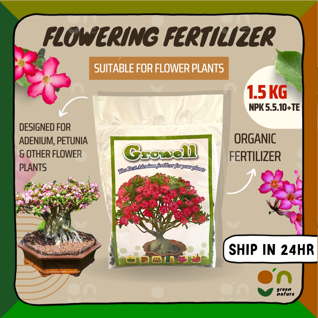 Growell Flowering Adenium Organic Fertilizer Baja Bunga Fertilizer ...
