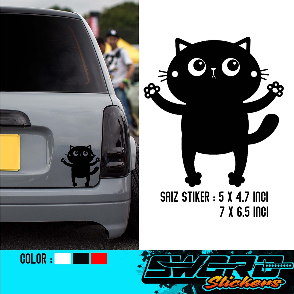 STIKER KUCING 7 / CAT STICKER / KUCING COMEL / STIKER KERETA | Shopee ...