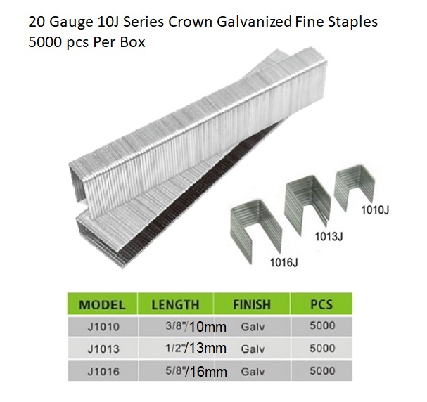 1010J 1013J 1016J Stapler Nails for 1022J Air Stapler (Box of 5000pcs ...