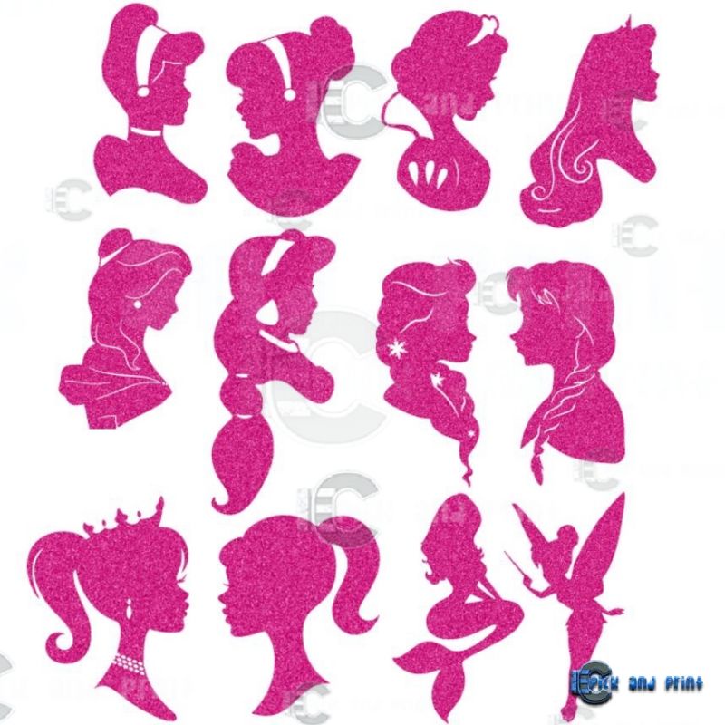 Glittered Disney Princess Inspired Cut Outs for DIY Party Backdrop ...