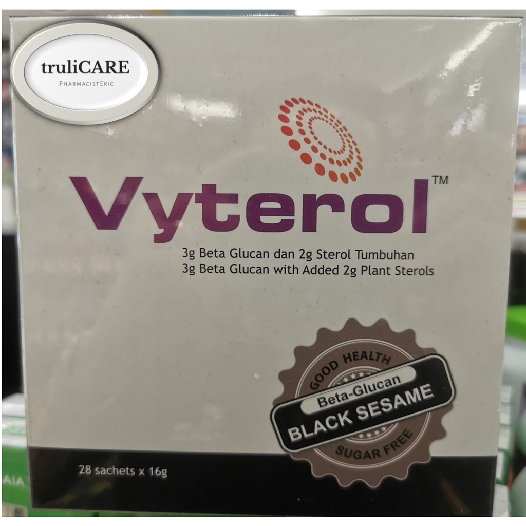 VYTEROL BLACK SESAME SACHET 3G BETA GLUCAN & 2G PLANT STEROLS 16G (28'S ...
