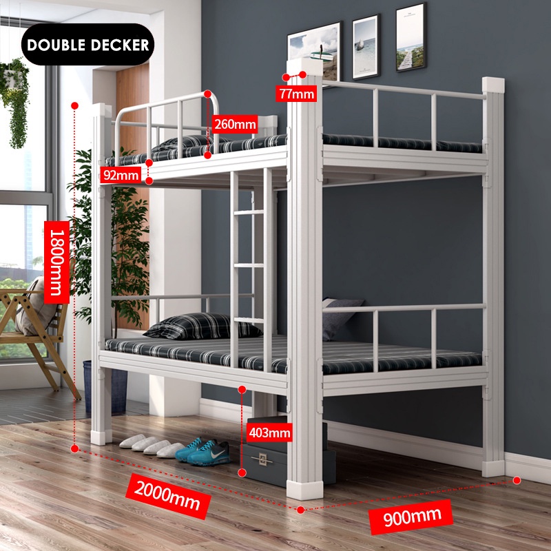 𝐃𝐨𝐮𝐛𝐥𝐞 𝐃𝐞𝐜𝐤𝐞𝐫 Steel Bed Frame Heavy Duty Extra Thick Steel Besi Katil ...