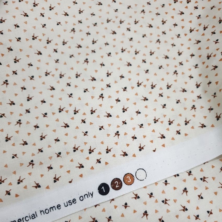 50x55cm Premium Cotton Fabric Cream Color with Small Geometry Motive ...