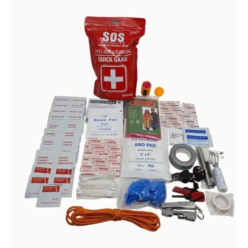 Quick Emergency Grab Pack (First aid + Survival kit) | Shopee Malaysia