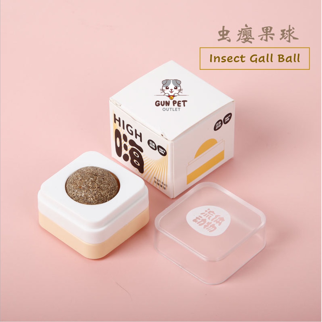 GUN PET Cat Grass Mint Ball Catnip Toy Rotatable Attachable Wall Rumput ...