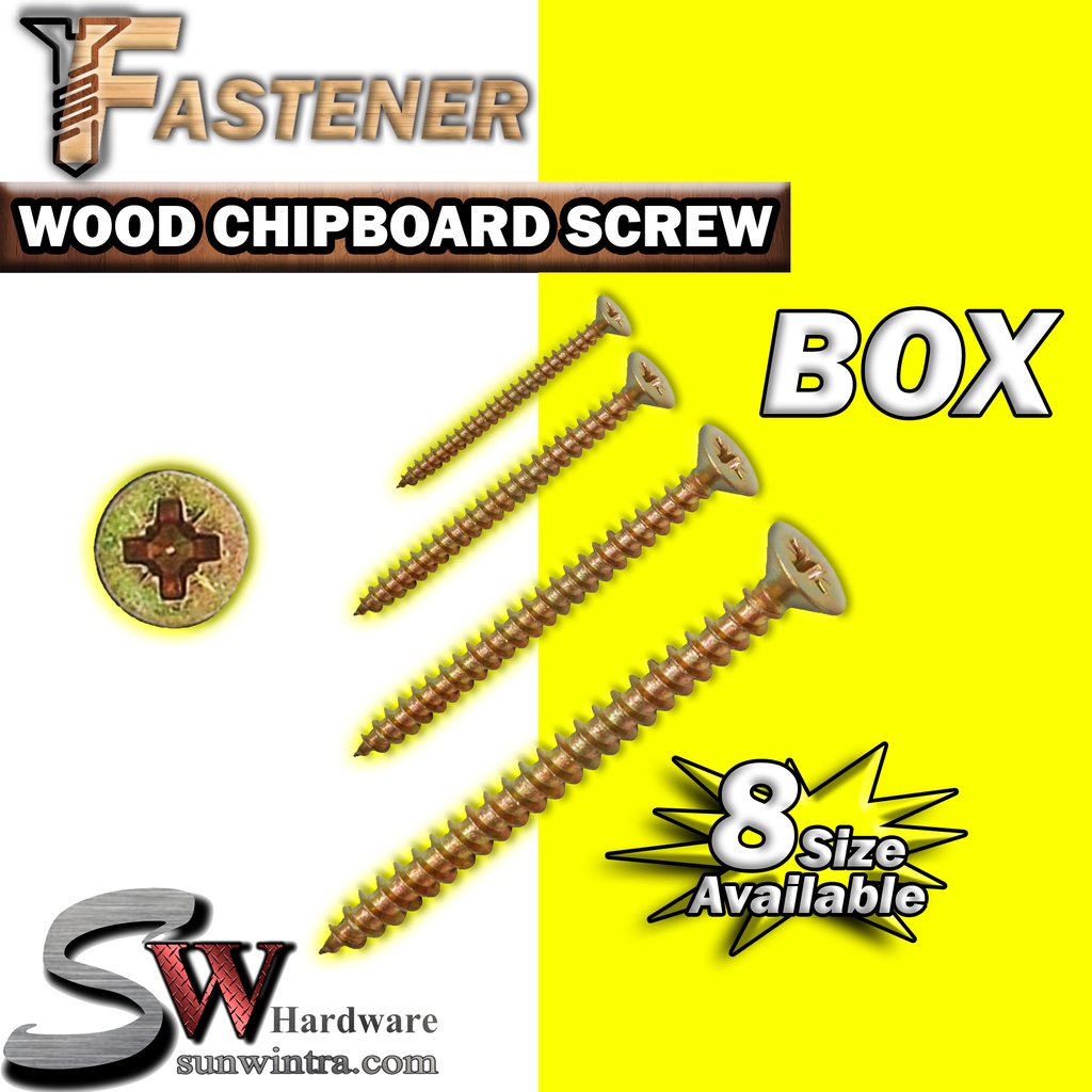 SUNWINTRA BOX CSK Screw Wood Chipboard Screw Driving Counter Sunk Flat ...