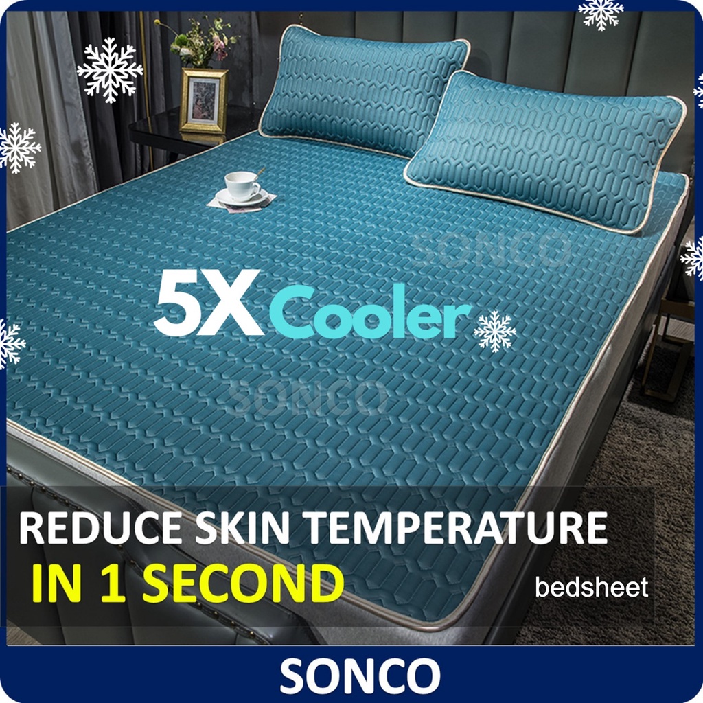Nano Cool mattress 凉凉垫【免费枕头套】 Cooling Bed sheet 床单 Tencel ice silk ...