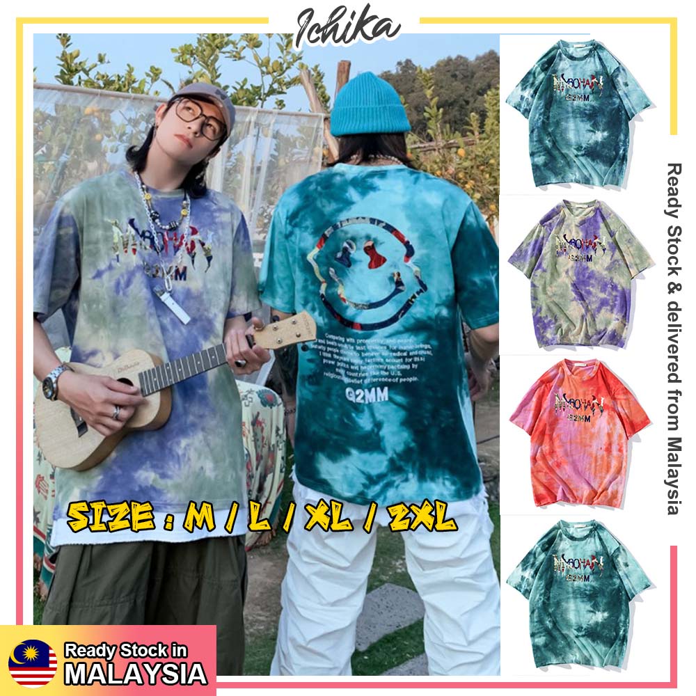[MYSIA READY STOCK][M-2XL][BRANDON Tie-dye printed short-sleeved ...