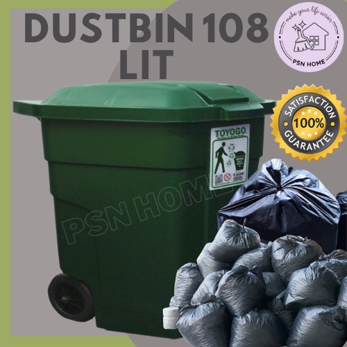 TOYOGO Large Dustbin Step Bin Tong Sampah Besar - Green 86Lit | Shopee ...