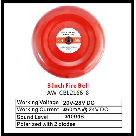 Fire Alarm Bell 8 Inch (200Mm) 24Vdc Asenware Aw-Cbl2166 | Shopee Malaysia