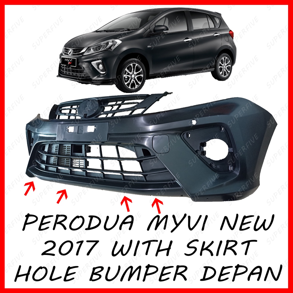 PERODUA MYVI NEW D20N 1.5CC 2017 FRONT BUMPER / BUMPER DEPAN ** WITH ...