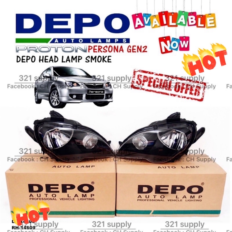 🔥DEPO Persona Elegance / Gen2 Smoke Head Lamp LH & RH Headlamp Lampu ...