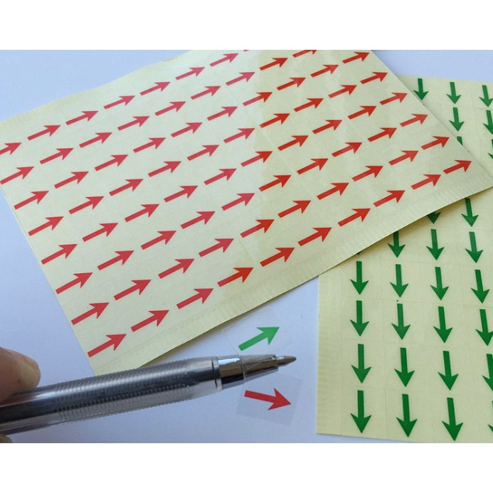 Small Red Green Arrow Stickers Self Adhesive Waterproof Labels | Shopee ...